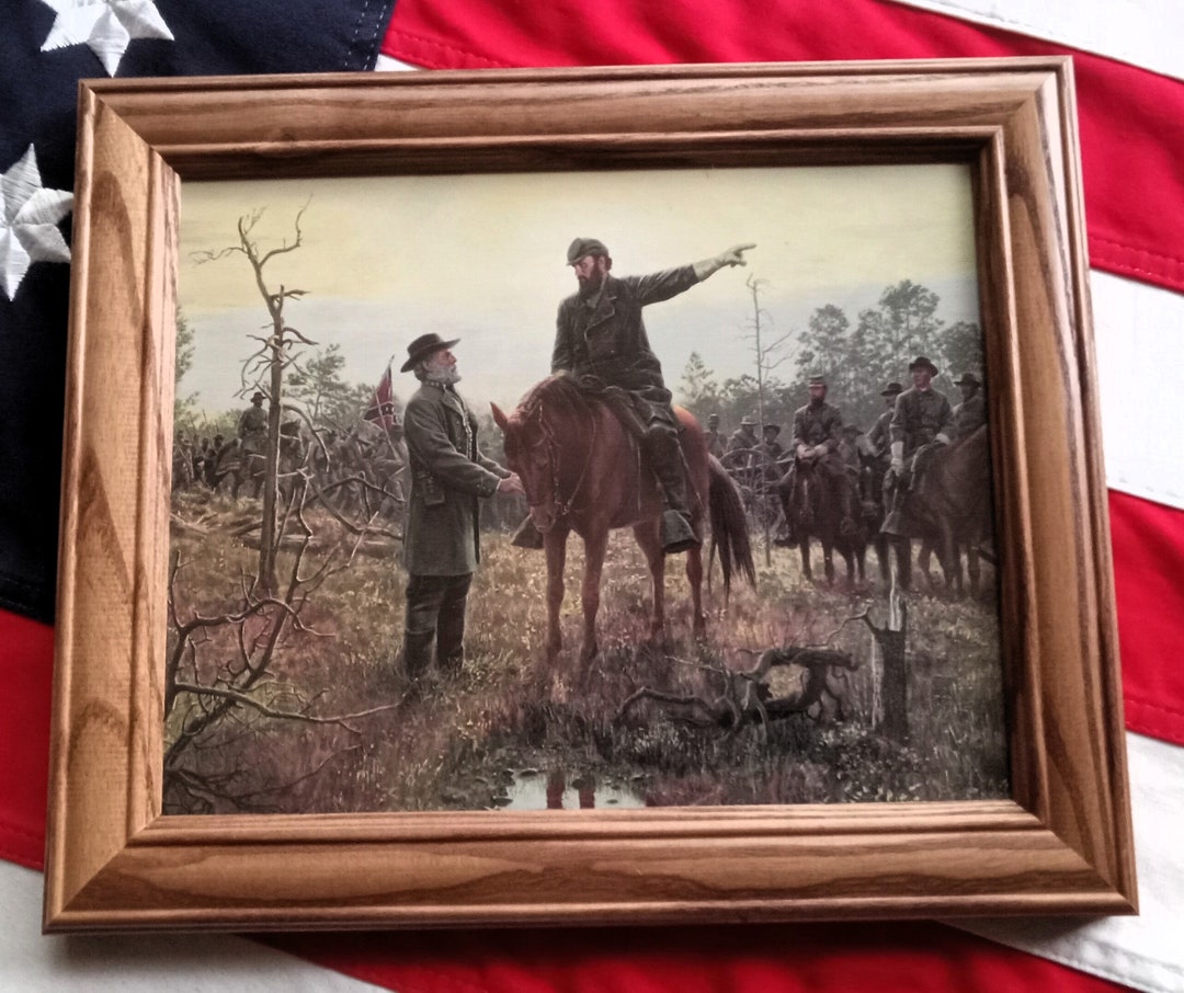 American Civil War Painting Print. Robert E Lee, Stonewall Jackson ...