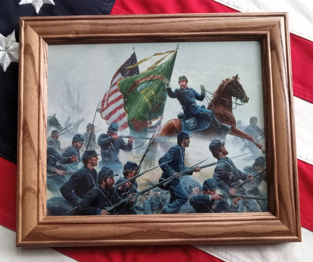 Framed American Civil War Print. General Meagher and the Irish Brigade ...