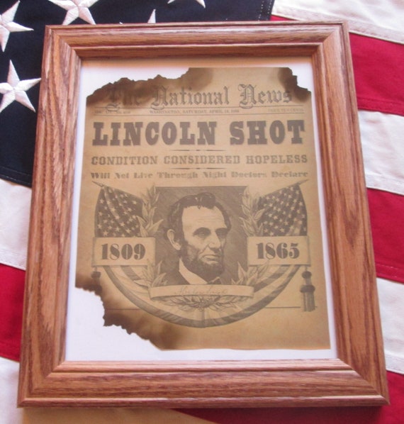 Abraham Lincoln Assassination Newspaper