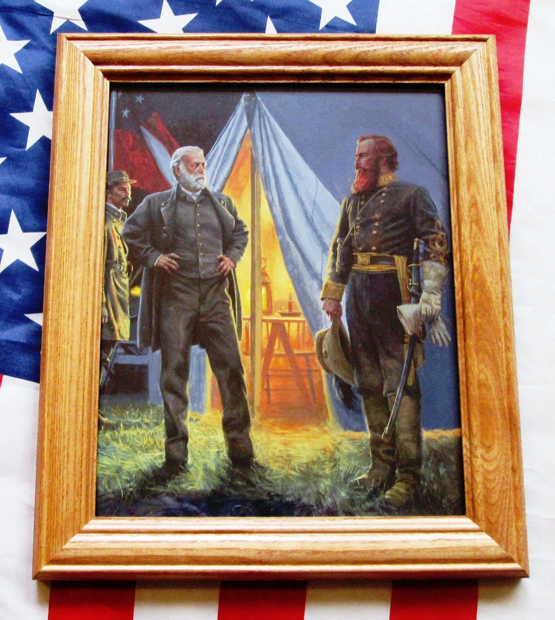 Framed American Civil War Print. Confederates Robert E Lee and JEB ...