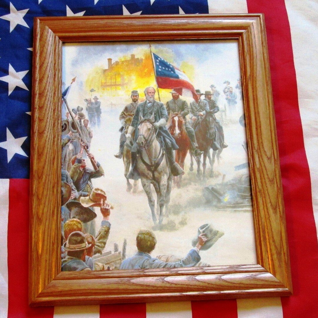 Framed American Civil War Print. Mort Kunstler, Confederate Robert E ...