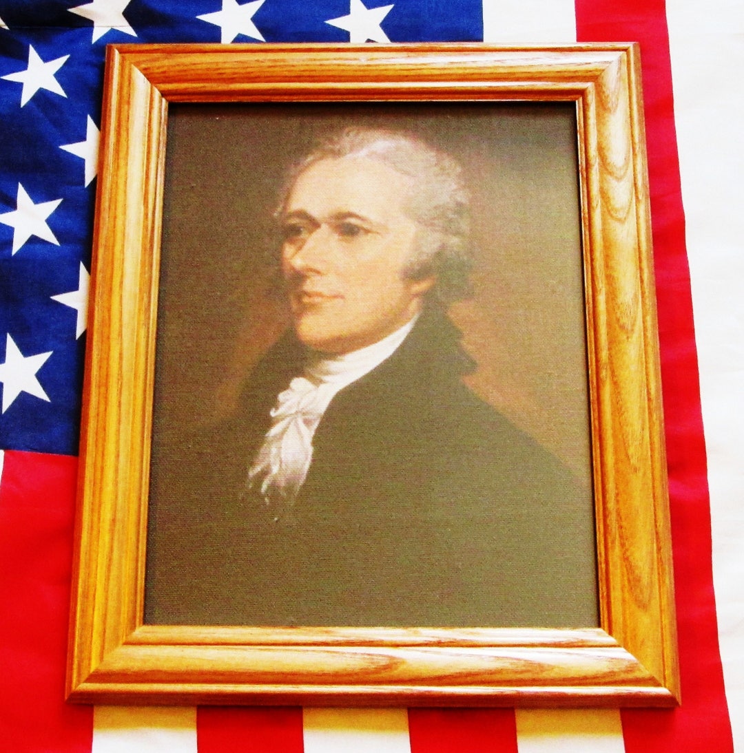 Painting on Canvas, Portrait of American Patriot, ALEXANDER HAMILTON ...
