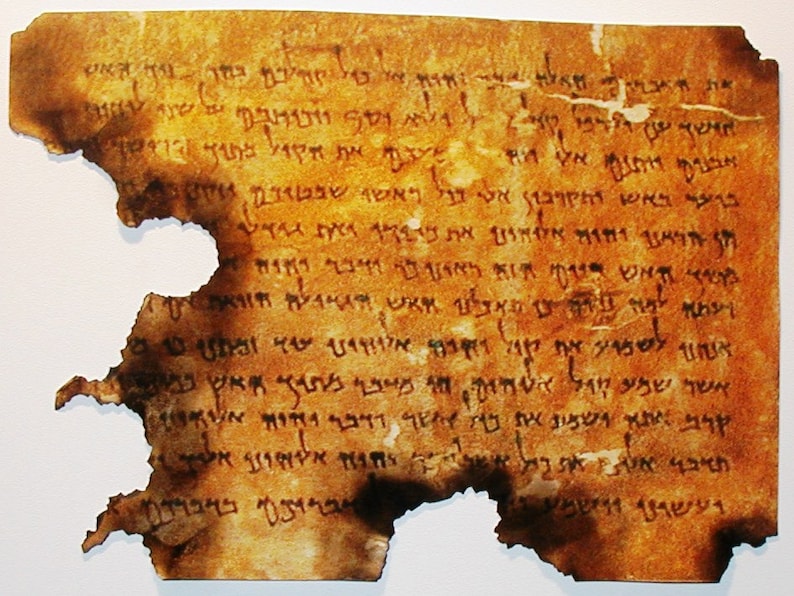 DEAD SEA SCROLLS Christian Hebrew Parchment Moses Ten - Etsy