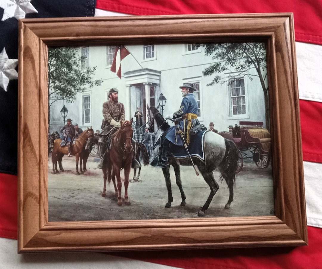 Civil War Painting Print. Robert E Lee, Stonewall Jackson, Richmond ...