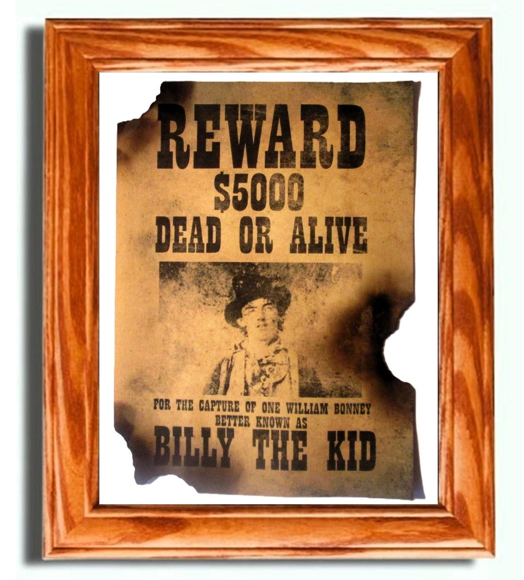 Framed Outlaw Billy the Kid Wanted Poster, American Western Wall Art ...