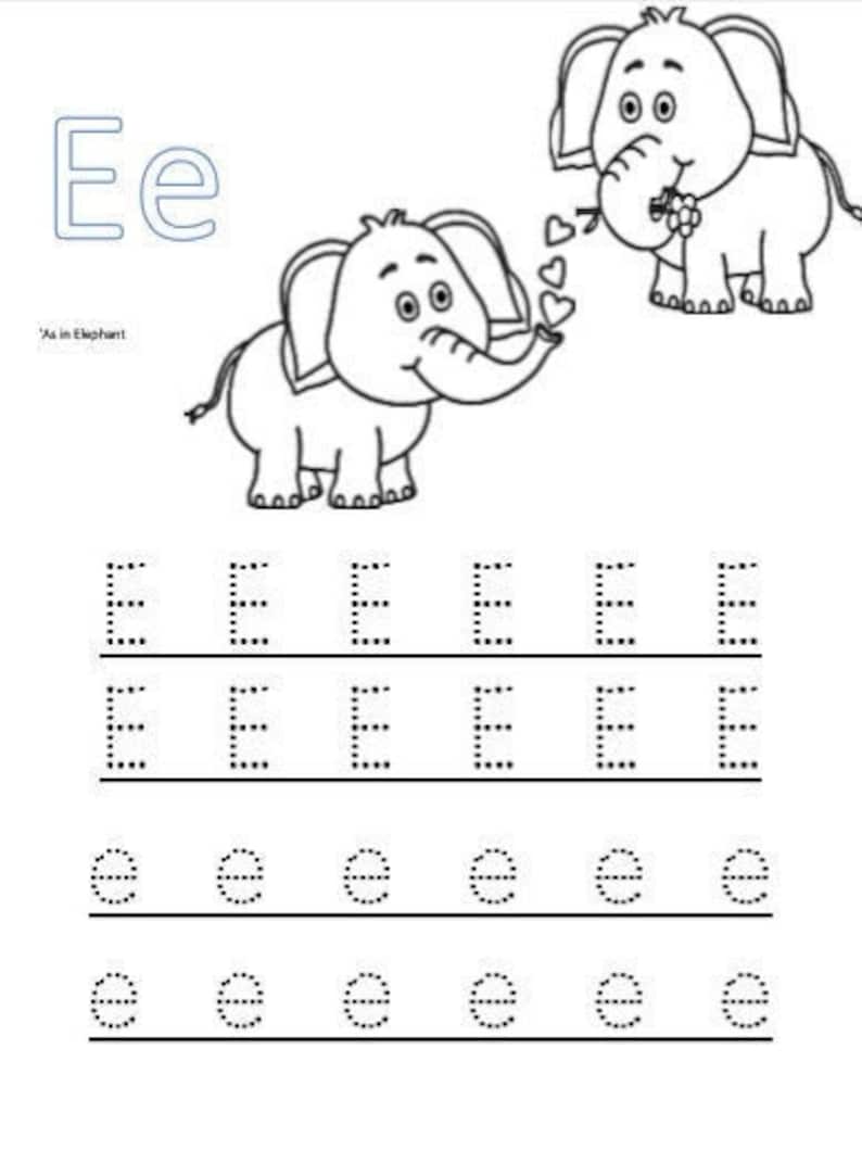 Letter Tracing Printables+colouring - Etsy