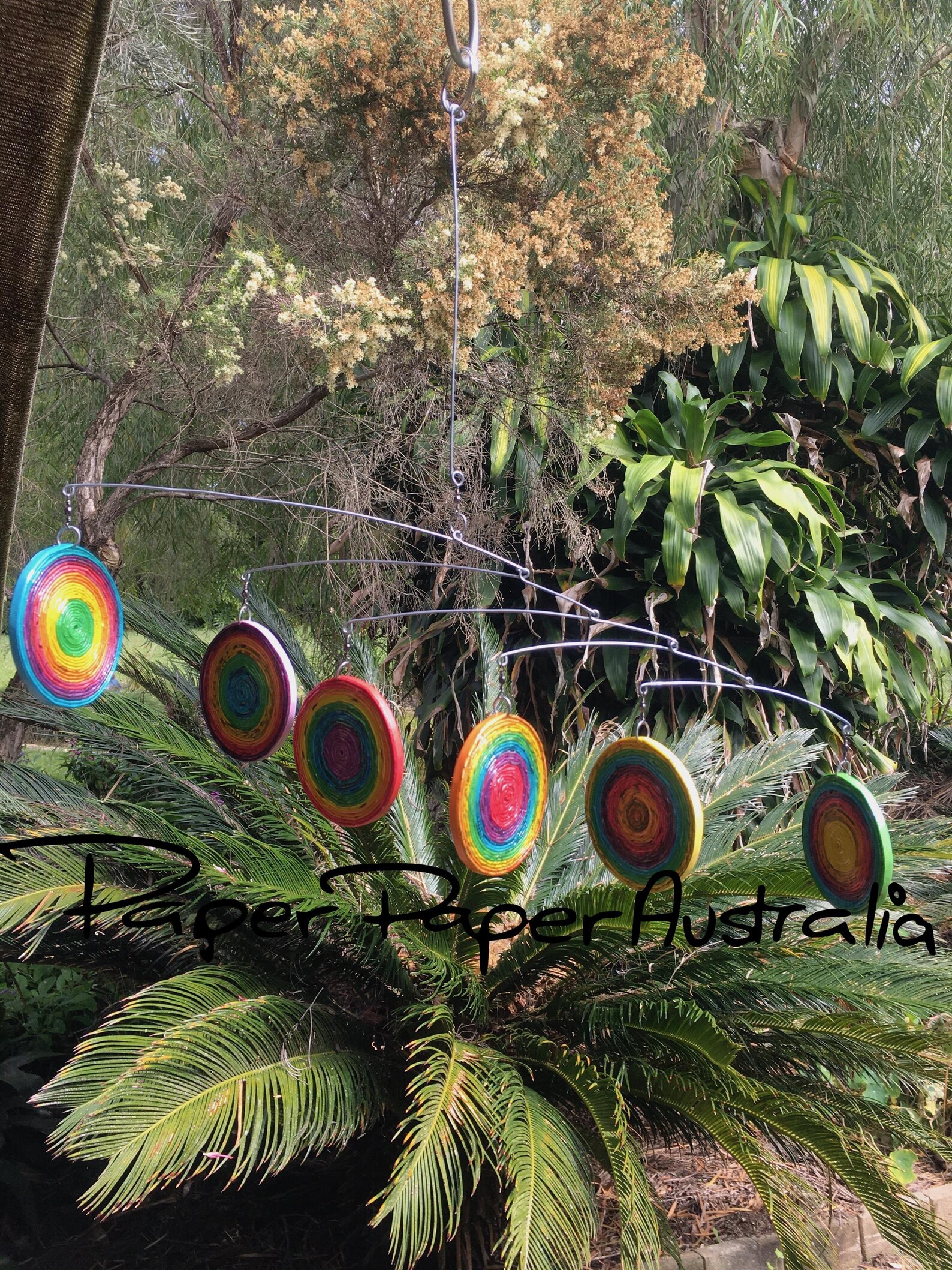 Wind Spinner Wire Mobile ,kinetic Mobile Art, Deck or Balocny Decor ...