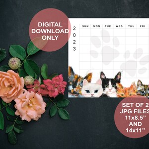 Cat Calendar Printable Cat Planner Blank Cat Calendar - Etsy