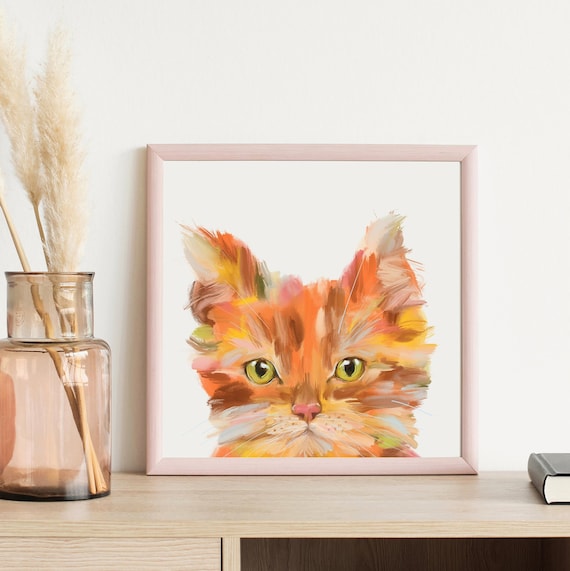 shop offers Ginge - ginger cat art print, animal art, orange cat mono ...
