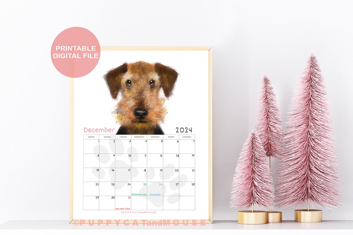 Dogs Calendar 2024, Funny Dog Calendar, Digital Download, 2024 ...