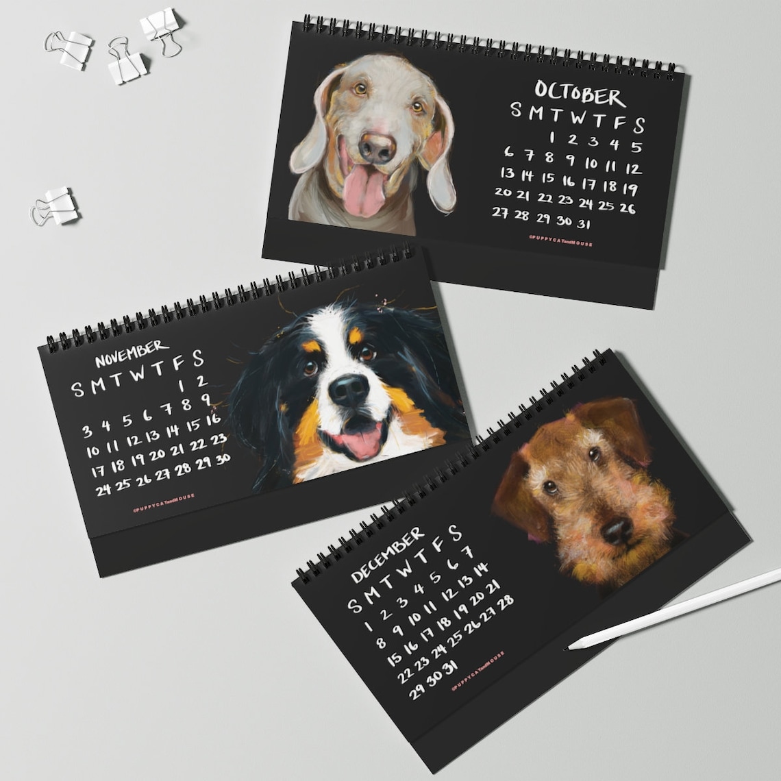 Dogs Calendar 2024, Funny Dogs Calendar, Illustrated Dogs, Cute 12 ...