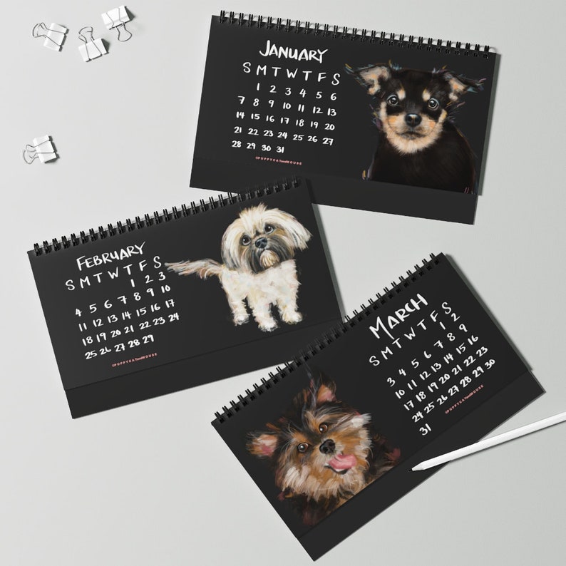 Dogs Calendar 2024, Funny Dogs Calendar, Illustrated Dogs, Cute 12 ...