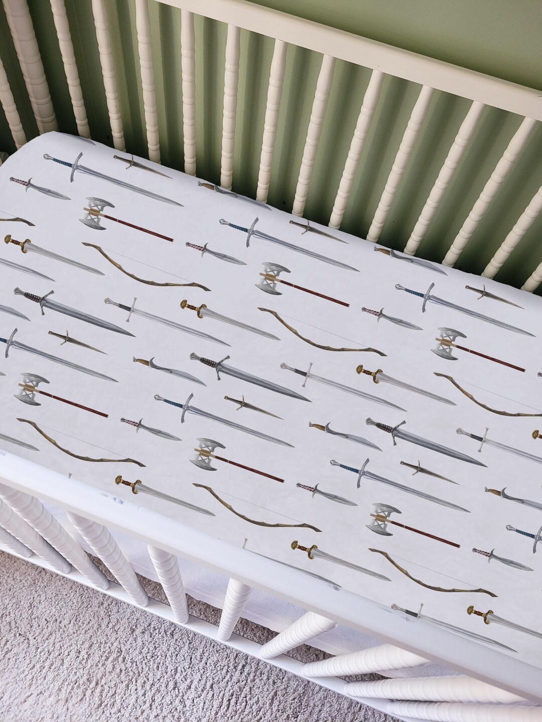 Minky Crib Sheet Lord of the Rings LOTR JRRT Infant Bedding Soft Fitted ...