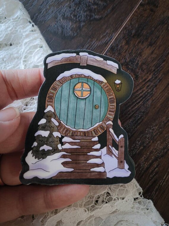 Winter Hobbit Hole Sticker Hobbit at Heart the Shire Bag | Etsy
