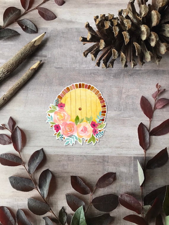 Hobbit Hole Watercolor Sticker Floral Painting Hobbit at - Etsy