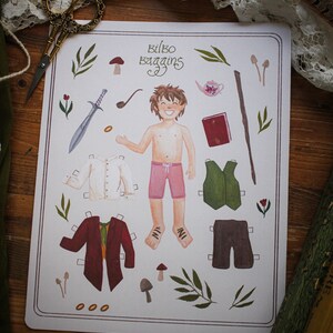 Literary Paper Doll | Bilbo Baggins Paper Craft - Etsy