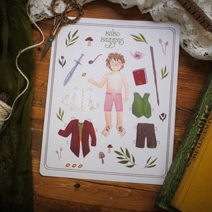 Literary Paper Doll | Bilbo Baggins Paper Craft - Etsy