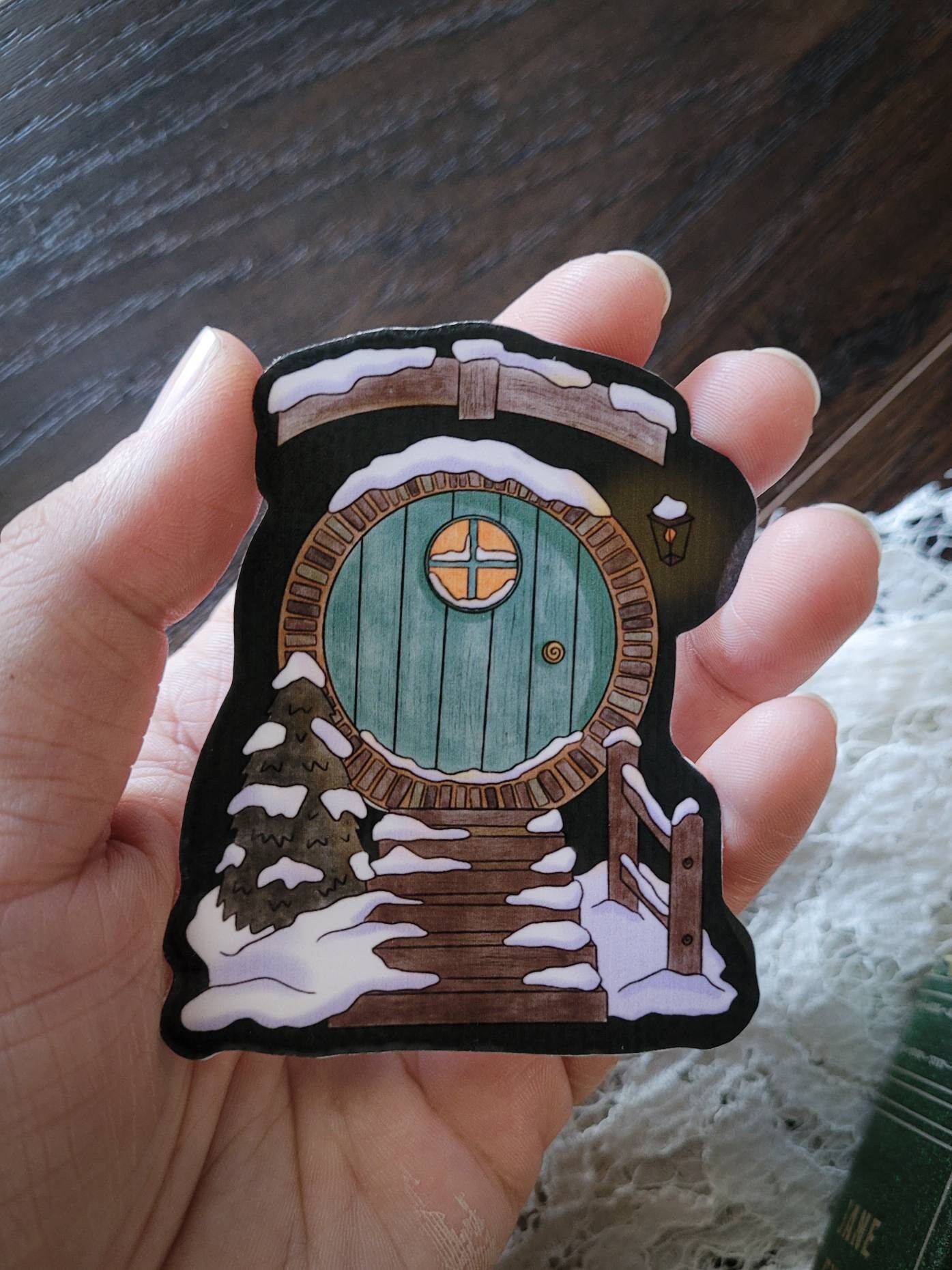 Winter Hobbit Hole Sticker Hobbit at Heart the Shire Bag | Etsy