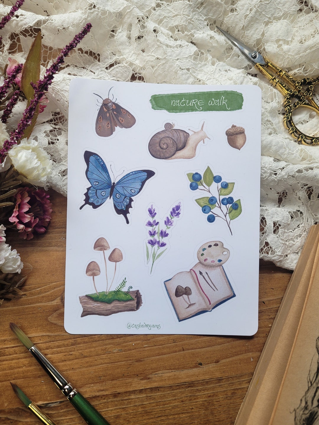 Nature Planner Sticker Sheet Cottagecore Bullet Journal BUJO Stickers ...