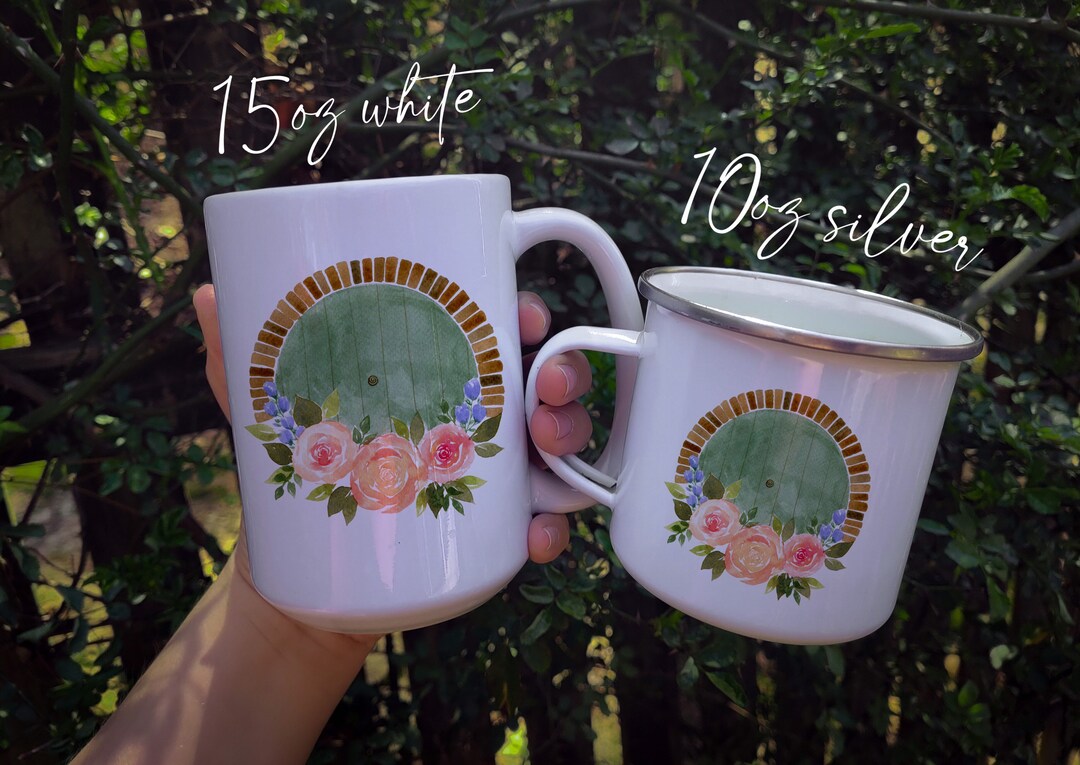 Hobbit Hole Watercolor Mug | Floral Round Fairy Door | Lord of the ...