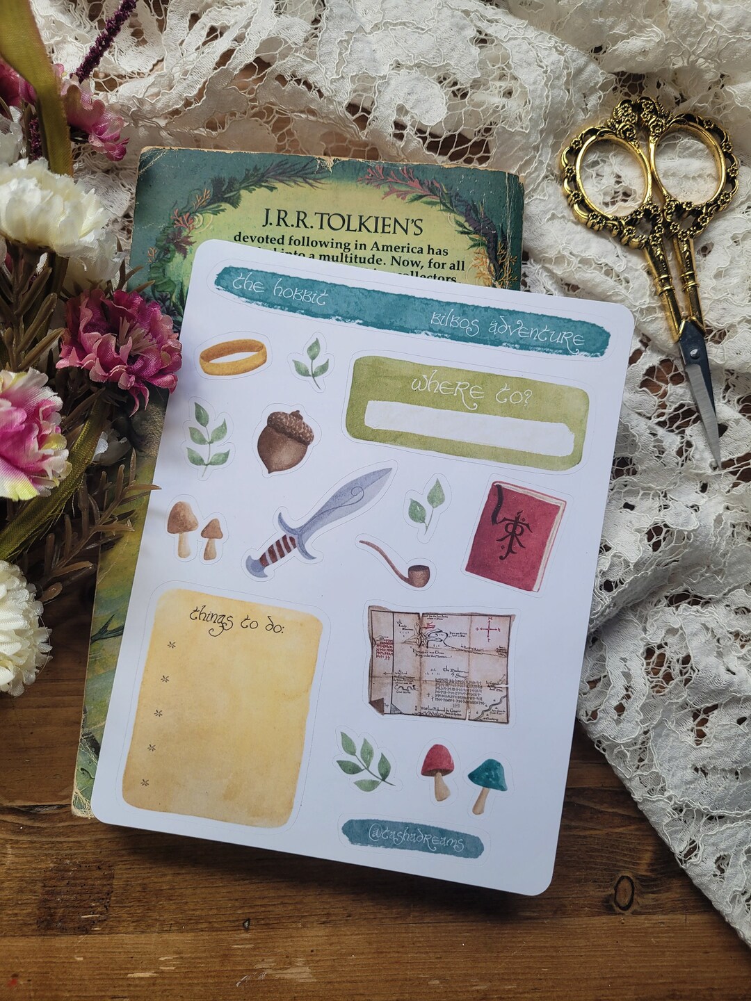 Hobbit Planner Sticker Sheet LOTR Lord of the Rings Bullet Journal BUJO ...