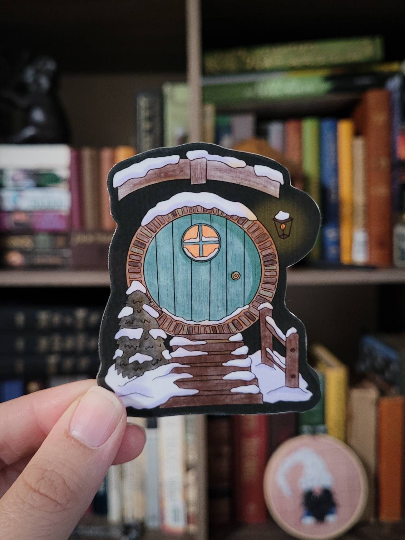 Winter Hobbit Hole Sticker Hobbit at Heart the Shire Bag | Etsy