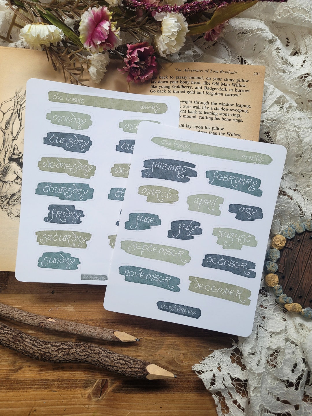 Hobbit Monthly or Weekly Planner Sticker Sheet | LOTR Lord of the Rings ...