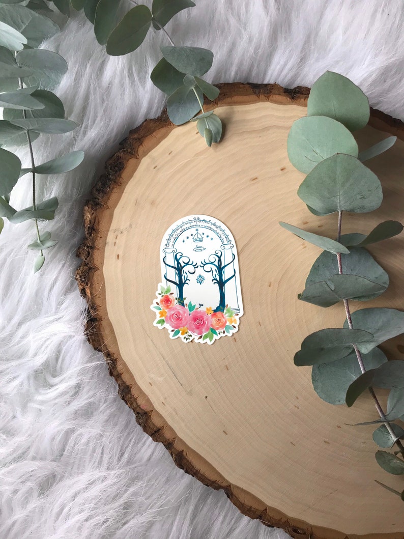 Durin's Door Sticker Mines of Moria Watercolor Sticker | Etsy