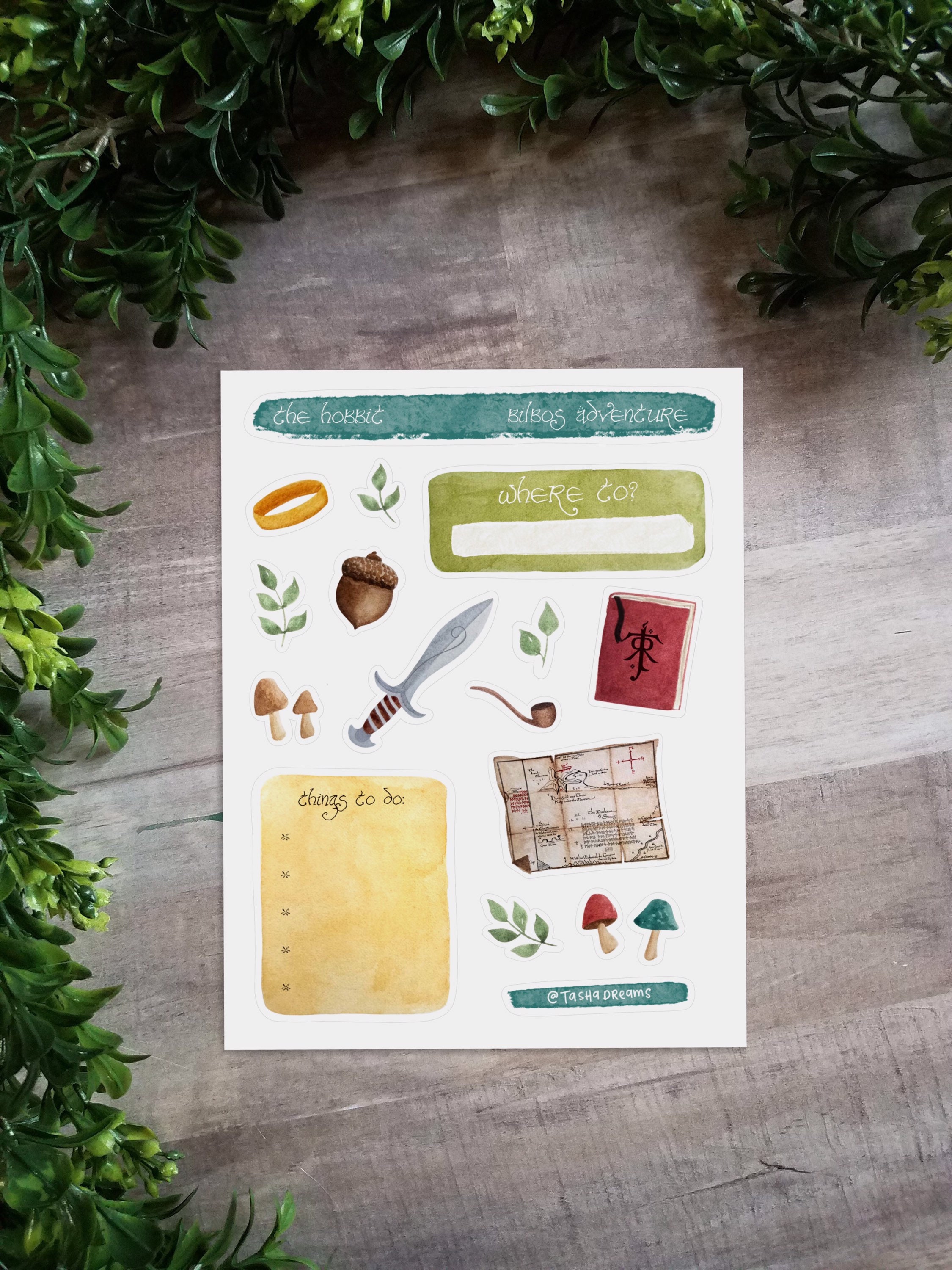 Hobbit Planner Sticker Sheet LOTR Lord of the Rings Bullet | Etsy