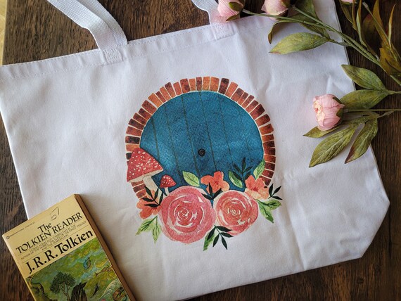Hobbit Hole Tote Library or Market Bag Cotton Canvas | Etsy