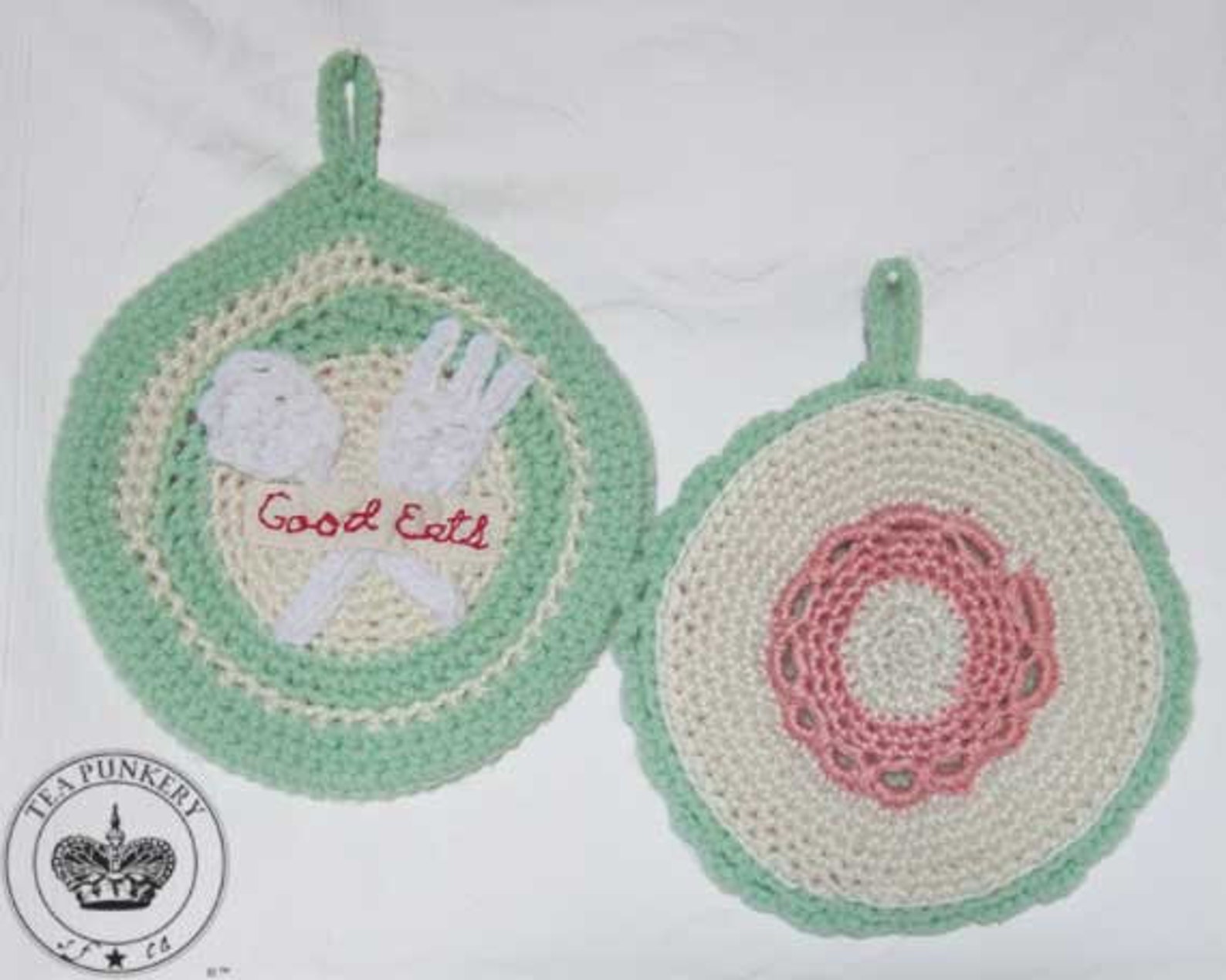 Crochet Hotpads Vintage Colors of Pastel Pink Green Ivory - Etsy