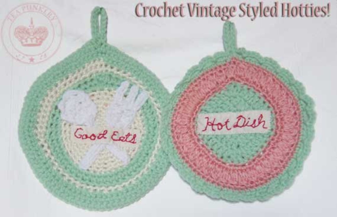 Crochet Hotpads Vintage Colors of Pastel Pink, Green, Ivory - Etsy