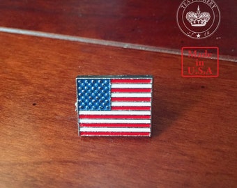 American Flag Enamel Lapel Pin Single Waving Proudly Made in the USA - Etsy