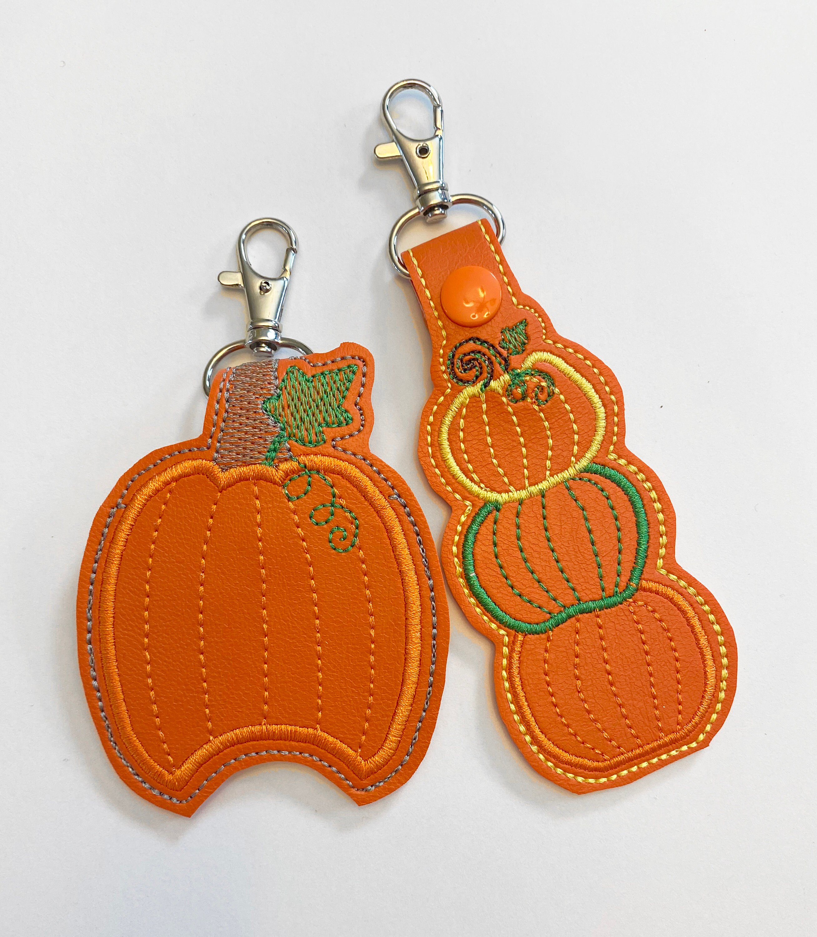 Pumpkin Lip Balm Holder Key Chain Embroidered Vinyl with | Etsy