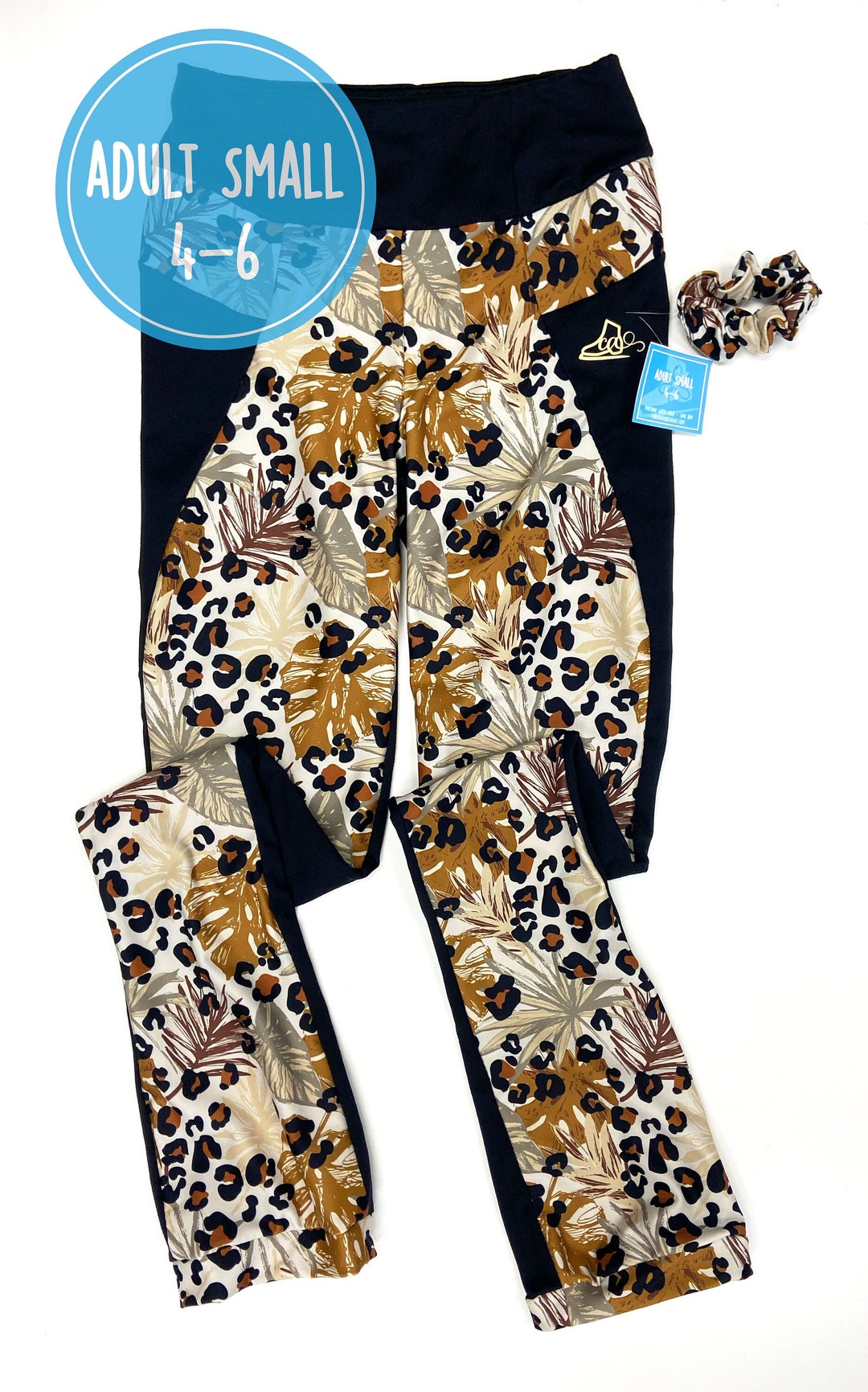 AS Black Neutral Leopard Print Figure Skating Practice Pants - Be ...