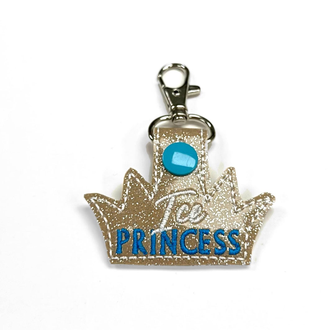 Ice Princess Bag Tag Snap Key Fob Key Chain, Embroidered Vinyl With ...