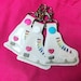 Ice Skate Snap Key Fob Key Chain, Embroidered Vinyl in Your Choice of 2 ...