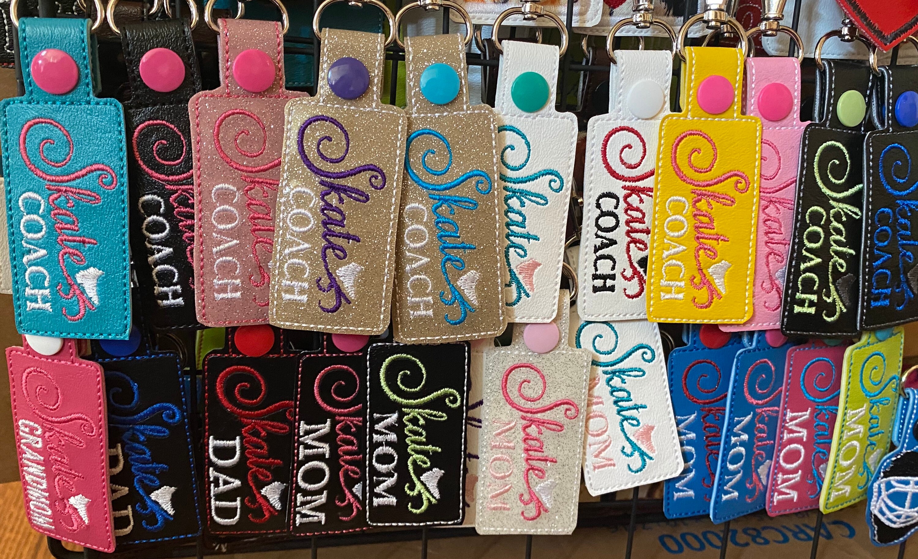 Skate Coach Bag Tag Snap Key Fob Key Chain Embroidered Vinyl | Etsy
