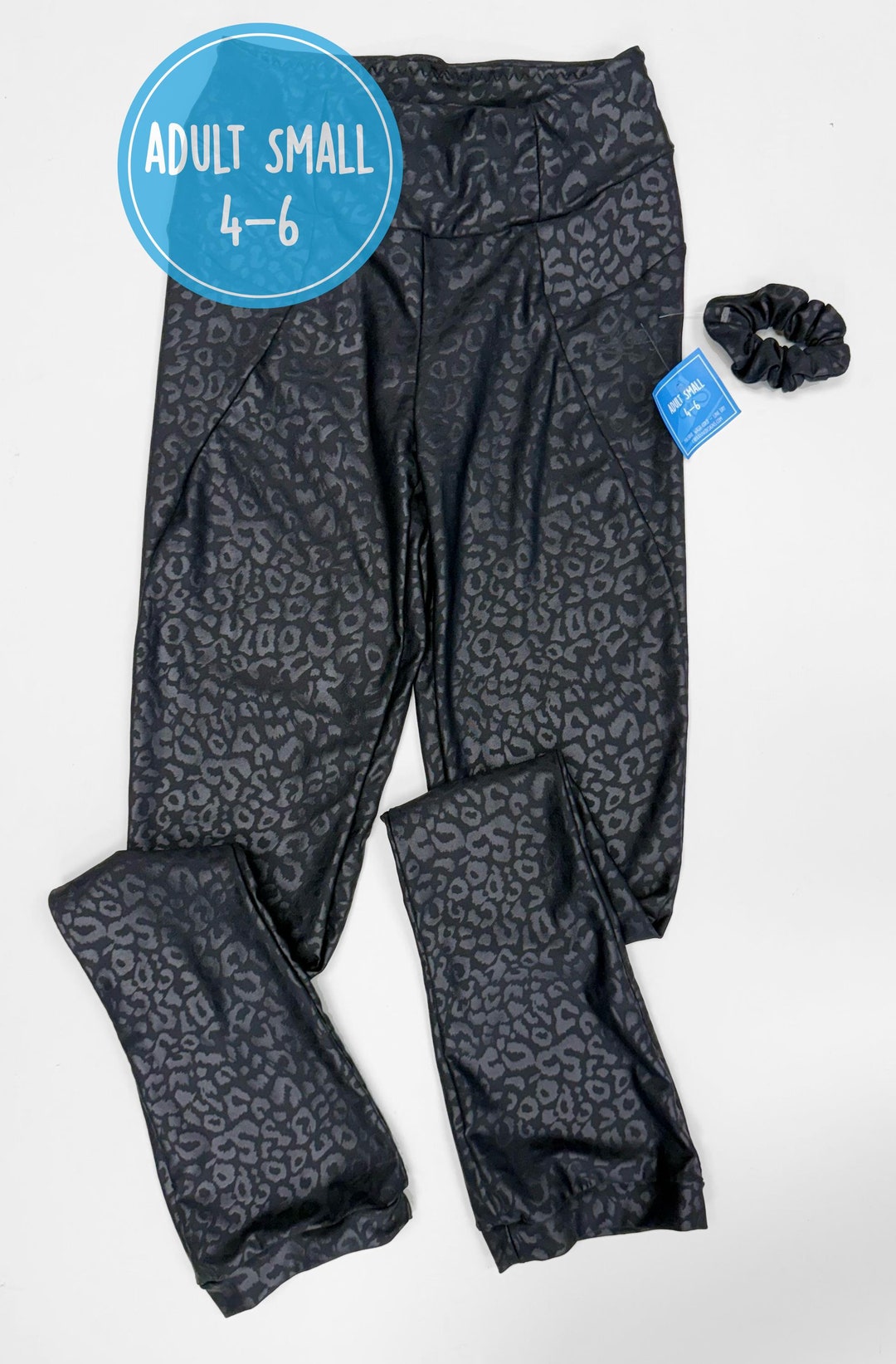 AS Black Embossed Leopard Figure Skating Practice Pants - Be Bright ...