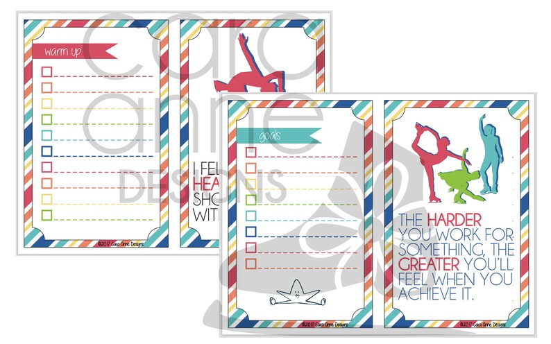 DIGITAL DOWNLOAD Figure Skater Practice Binder Page Inserts | Etsy