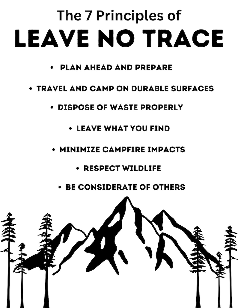 The Seven Principles of Leave No Trace, Leave No Trace Printable for ...