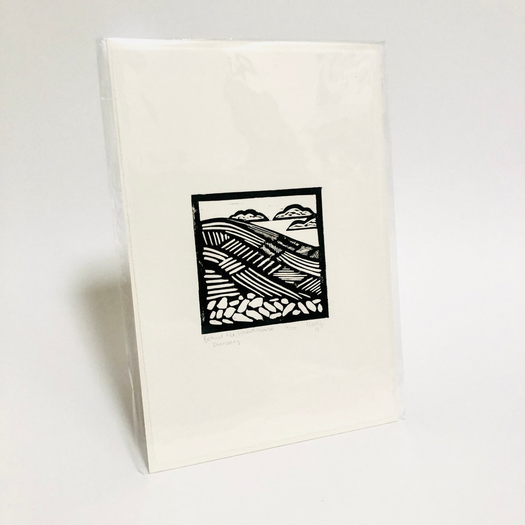 Behind the School House, Dursey Island Handprinted Original Lino Cut ...