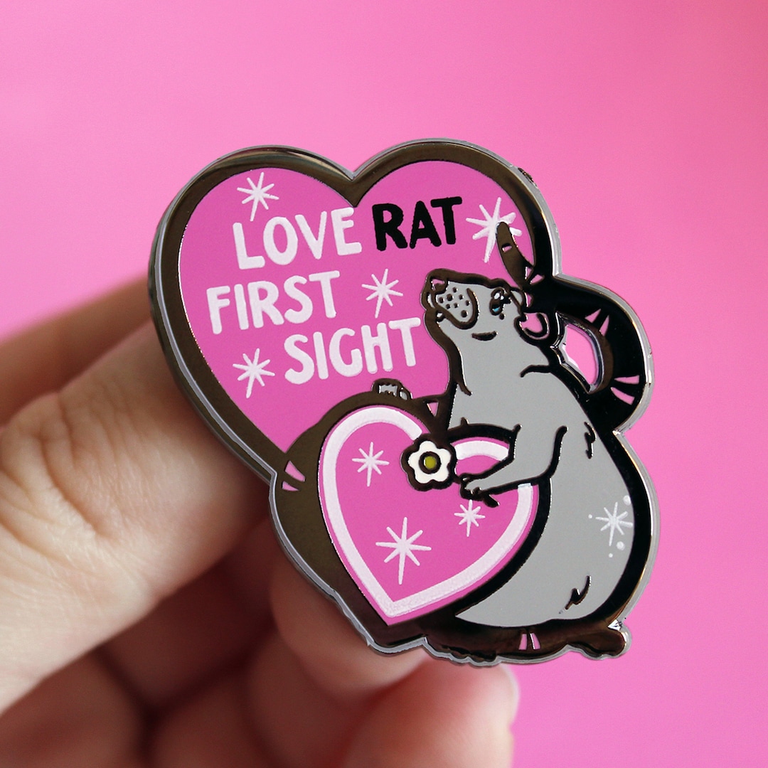 Love Rat First Sight - Hard Enamel Pin for Rat Lovers - Etsy