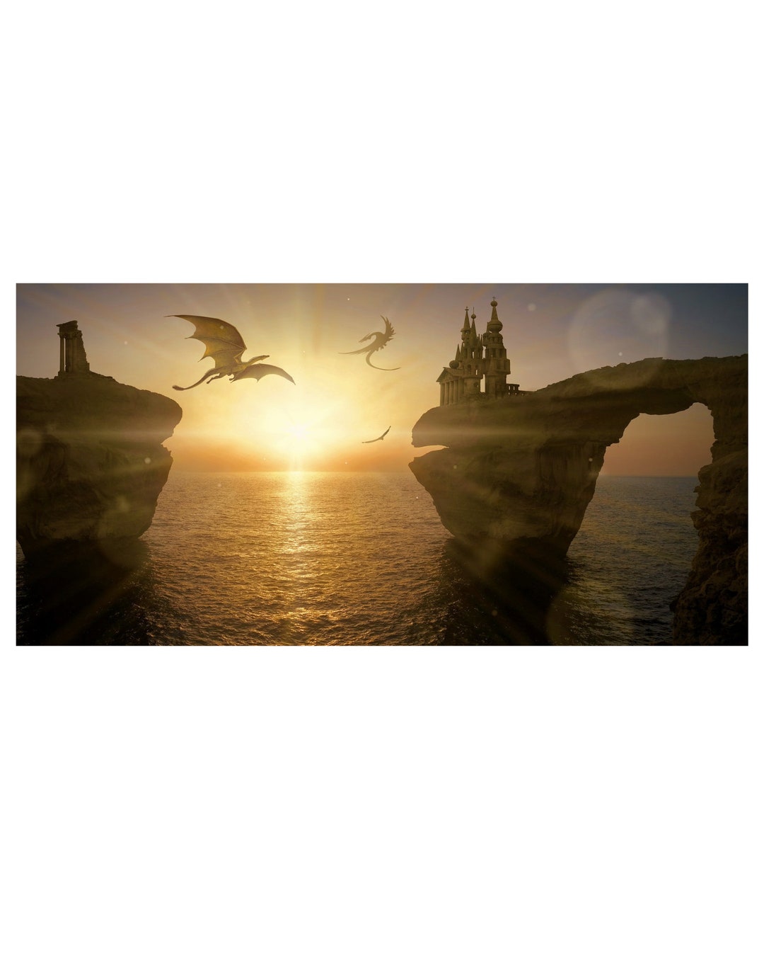 Dragons Flying Over Water Wall Art Wall Decor Printable - Etsy