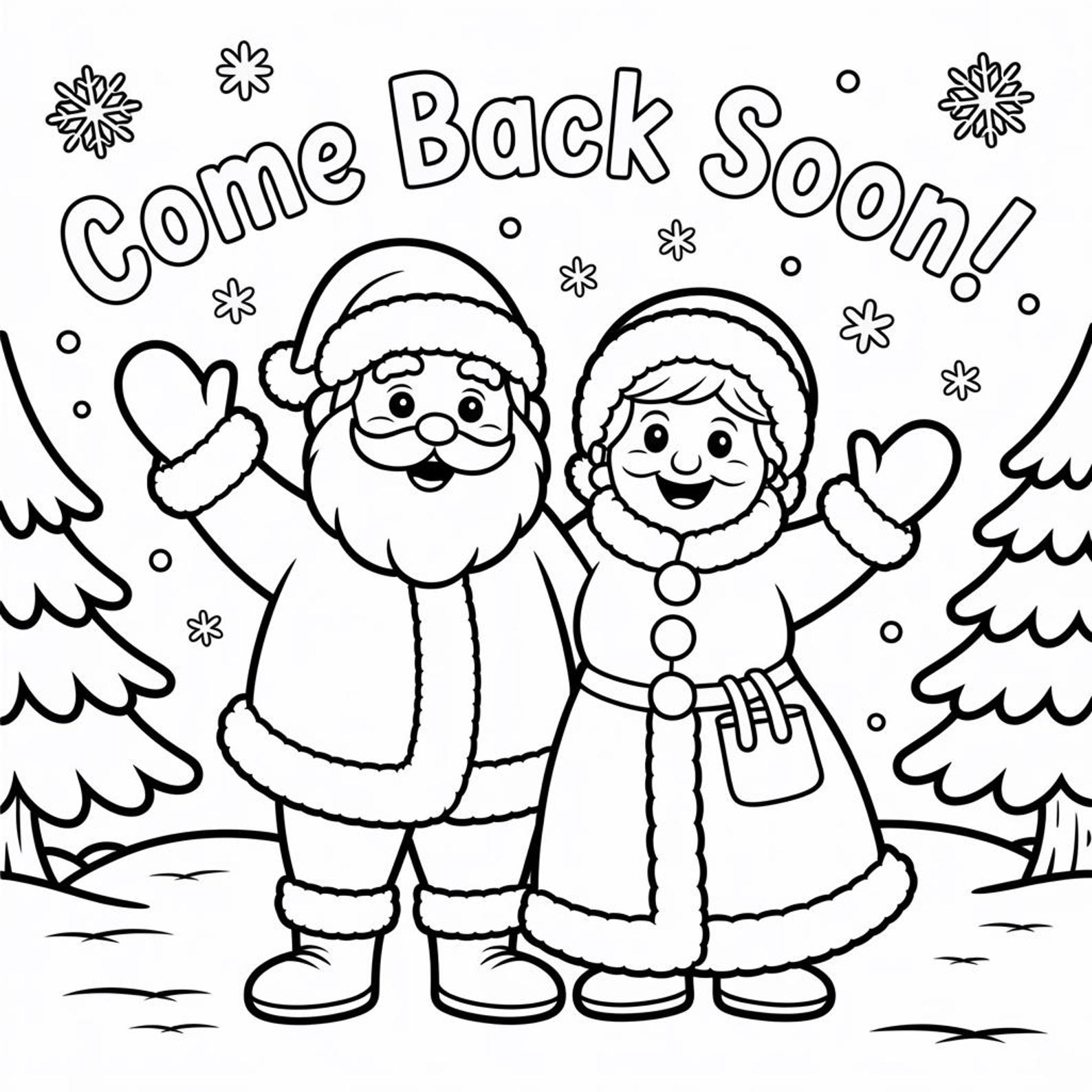 Santa Coloring Book for Kids Digital Download for Christmas Day Png ...