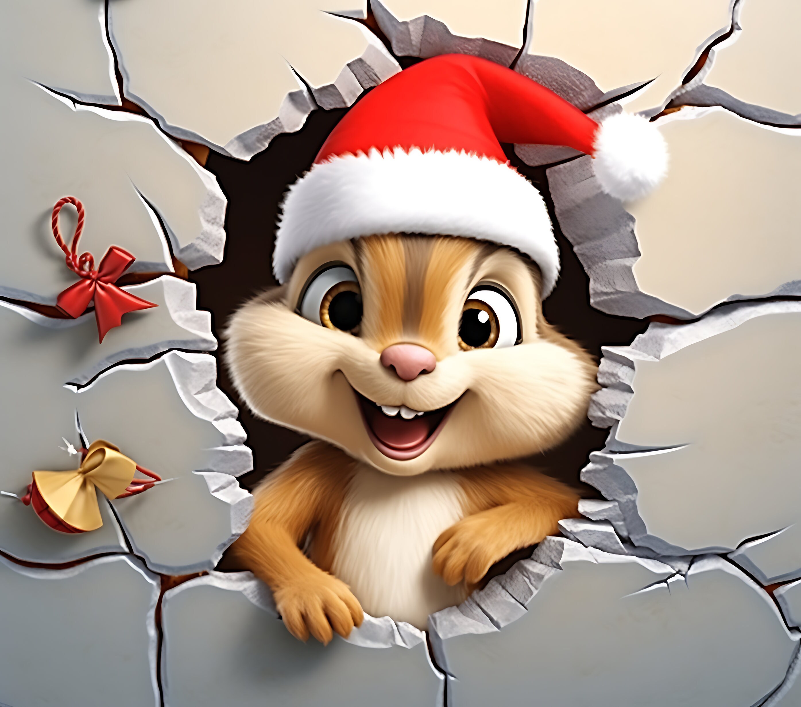3D Chipmunk Santa Hat Breakthrough Sublimation 20oz Wrap - Etsy