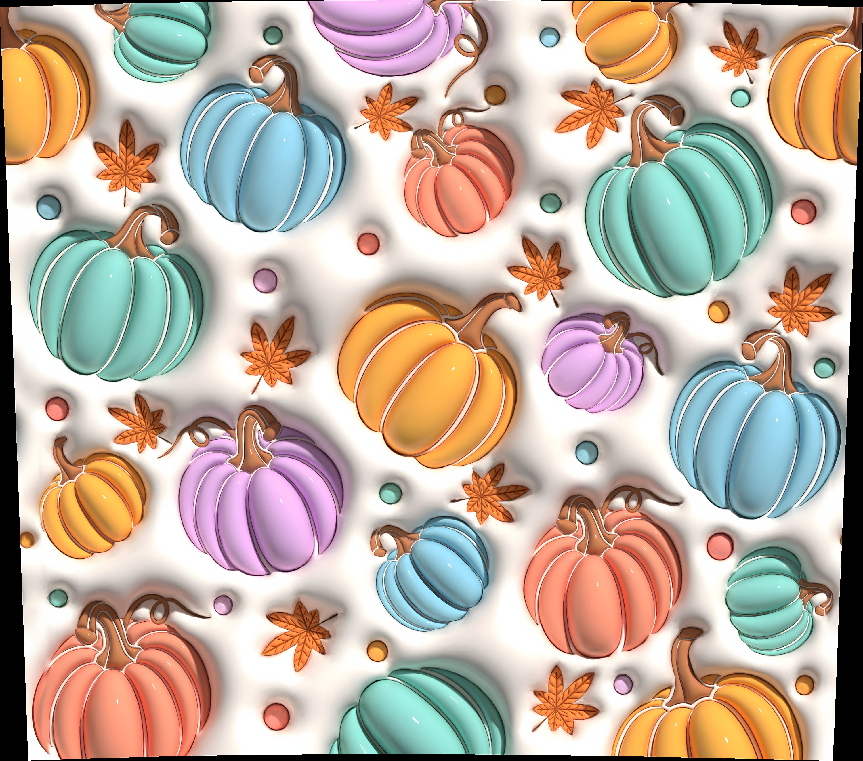 Pumpkin 3D Puffy Inflated Pastel Fall Sublimation Wrap 20oz Download - Etsy