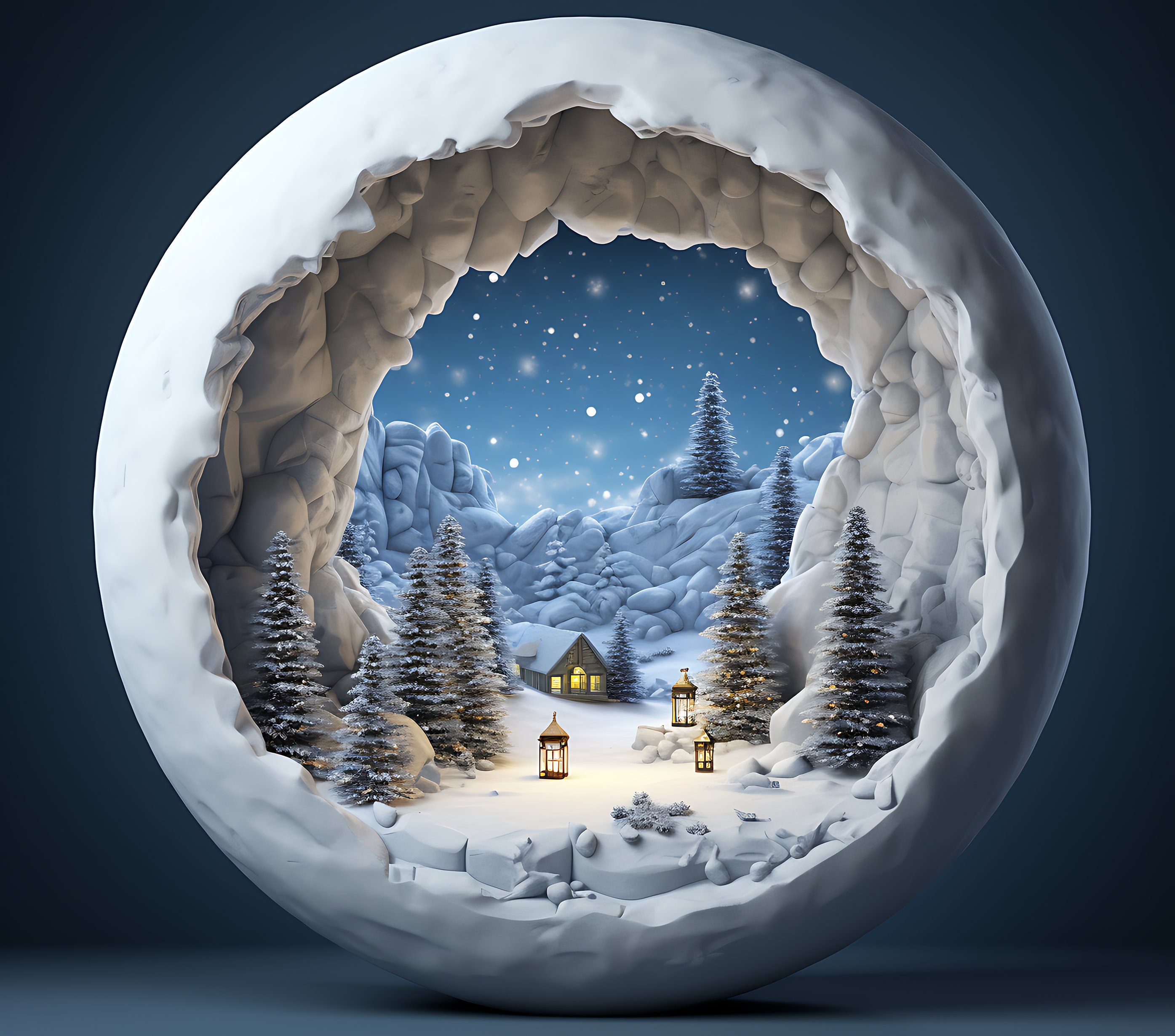 3D Snow Globe Christmas Trees Sublimation Wrap 20oz Digital Download - Etsy