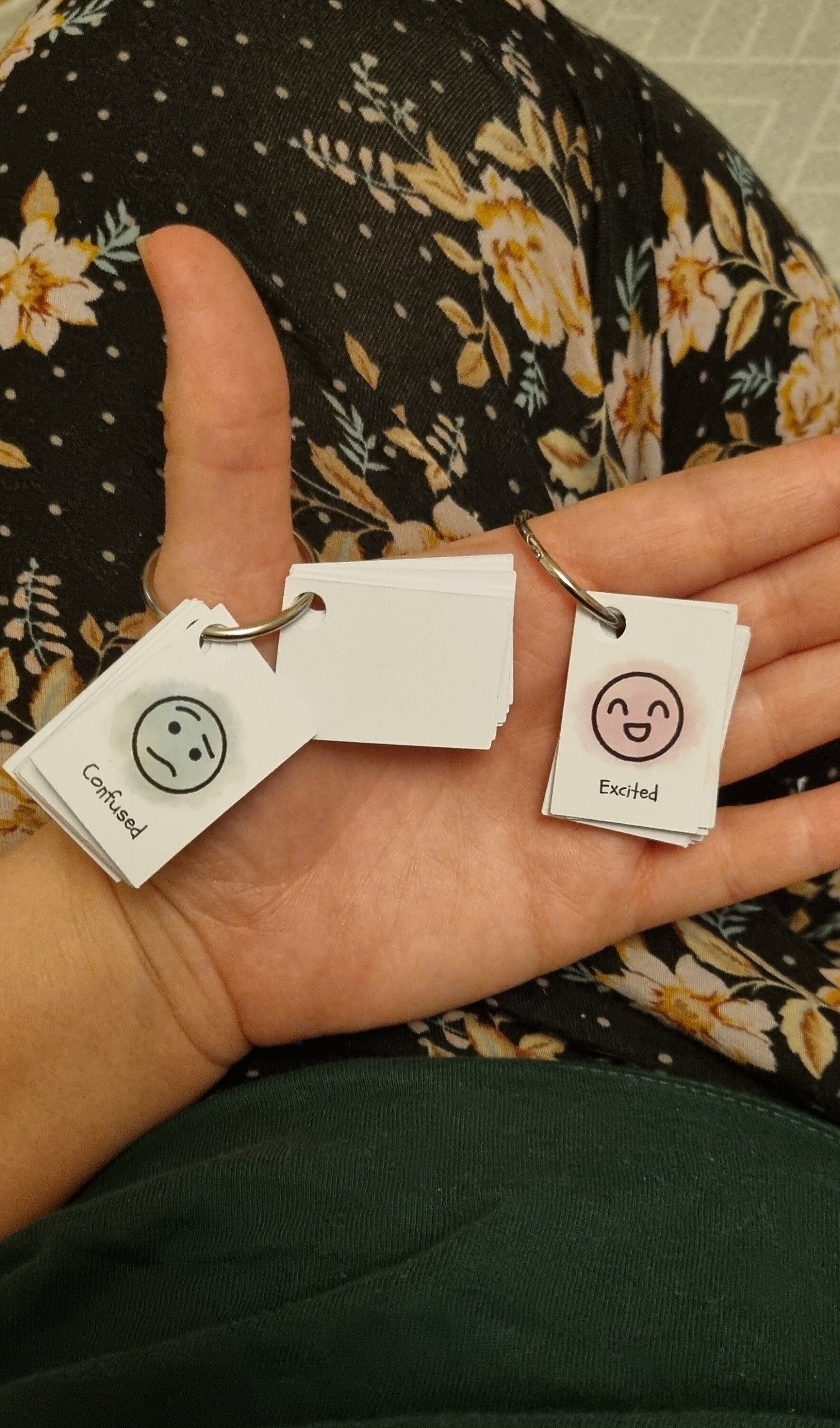 Mini Kids Emotion/feelings Cards Keyring. Mini Set of 12 Cards. High ...
