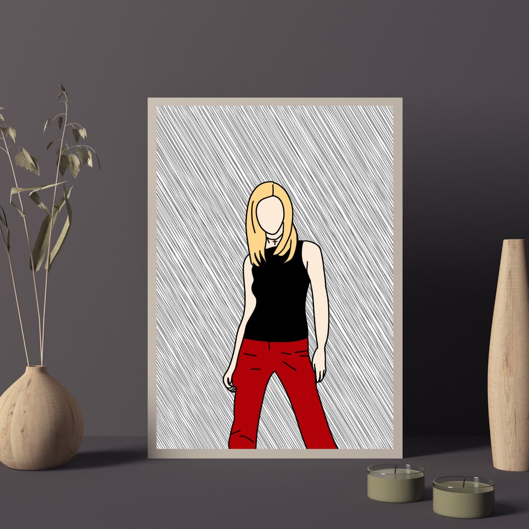 Buffy the Vampire Slayer. Sarah Michelle Gellar. Digitally Drawn Print ...